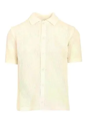 Maison Kitsuné Open-knit Short-sleeve Cardigan - Neutrals