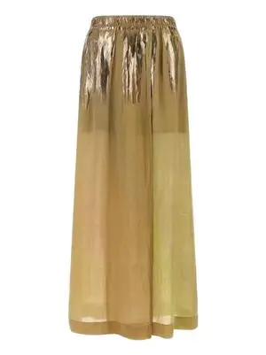 NUDE Laminated Varnish Elastic Midi Skirt - Yellow