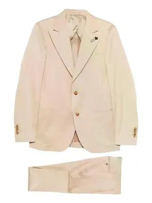 LARDINI Single-breasted Cotton Suit - Neutrals