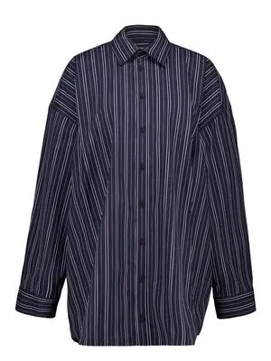 Balenciaga Striped Poplin Shirt-dress - Blue