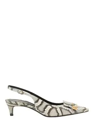 SERGIO ROSSI Evolv Printed Buckle Pumps Neutrals