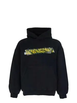 Balenciaga Logo-print Hoodie - Black
