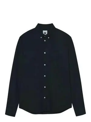 Wood Wood Adam Buttoned Embroidered Shirt - Blue