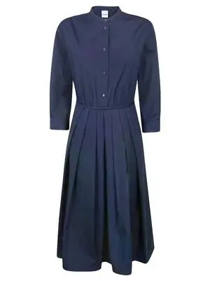 Aspesi Pleated Collared Dress - Blue