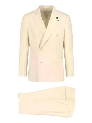 LARDINI Double-breasted Suit - Neutrals