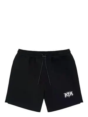 RtA Graphic Cotton Shorts - Black