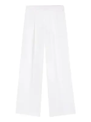 BOSS Pleated Wide Leg Trousers - White