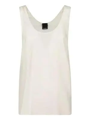 Pinko PINKO Sleeveless Silk Crepe De Chine Vest Neutrals