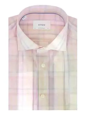 Eton Poplin Checked Shirt - Pink