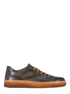 Di Bianco Laced Leather Sneakers - Brown