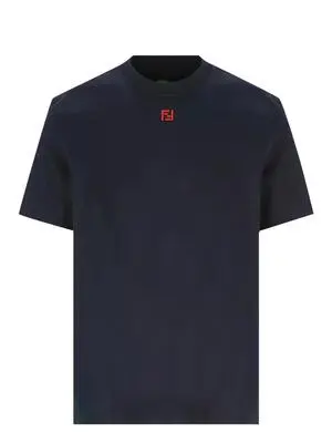 Fendi Logo-embroidered T-shirt - Blue