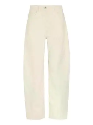 Another Tomorrow Curved Barrel Leg Jeans - Neutrals