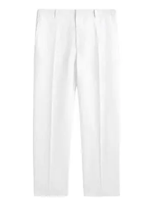 Cos Linen Relaxed-fit Straight-leg Pants - White