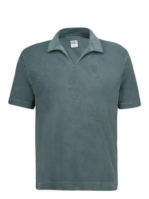 Fedeli Olive Peter Terry Cotton Polo - Green