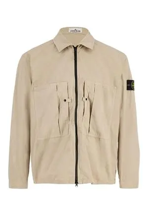 Stone Island Desert Sand Cotton Ripstop Overshirt - Beige