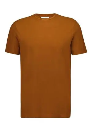 Boglioli Copper Cotton Linen Crew Neck T-shirt - Orange