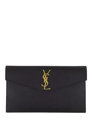 Saint Laurent Uptown Grain Leather Pouch - Black