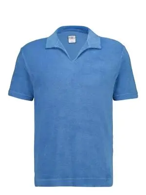Fedeli Steel Peter Terry Cotton Polo - Blue