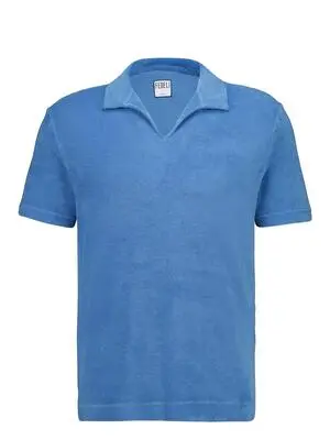 Fedeli Steel Peter Terry Cotton Polo - Blue