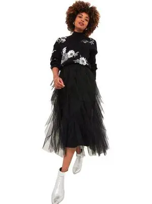 JOE BROWNS Tulle A-line Midi Skirt - Black