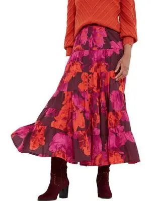 JOE BROWNS Tiered Maxi Skirt With Floral Print - Blooming Floral