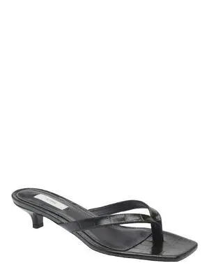 TOTEME Croc Embossed Kitten Heel Flip Flop - Green