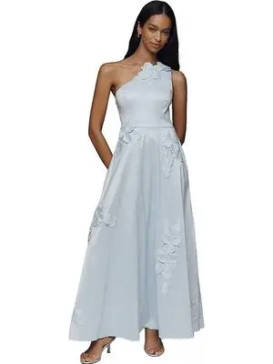 HUTCH Adelaide One-shoulder Maxi Dress - Light Blue