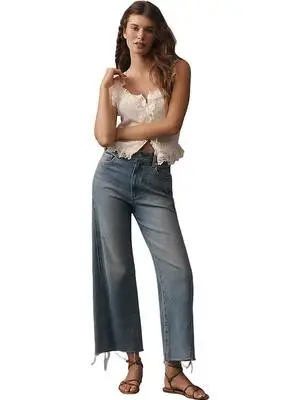 Paige PAIGE Anessa Panel High-Rise Crop Wide-Leg Jeans Explorer