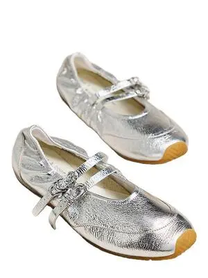 Rag & Bone Emilee Mary Jane Flats - Silver