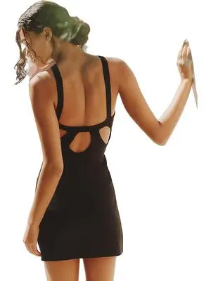 CELANDINE Mod Mini Sweater Dress - Black