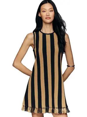 SIMONMILLER Moji Stripe Sleeveless Dress - Black Pattern