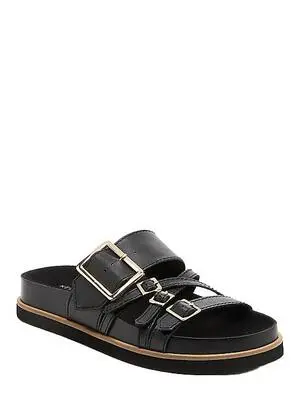 KELSI DAGGER BROOKLYN Stella Buckle Slide Sandals - Black