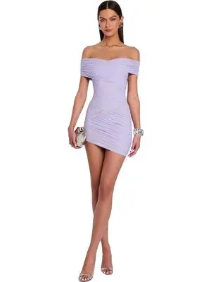 SEROYA Mesh Mini Dress - Lilac Bloom