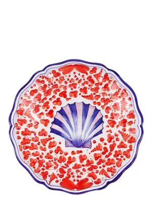 LES-OTTOMANS La Menagerie D'été Shell Dinner Plate - Red