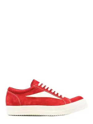 Rick Owens Contrast Panel Sneakers - Red