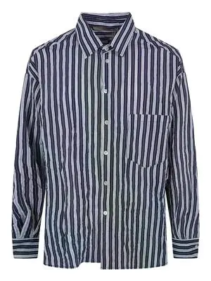NUUR Striped-pattern Pocket Shirt - Blue