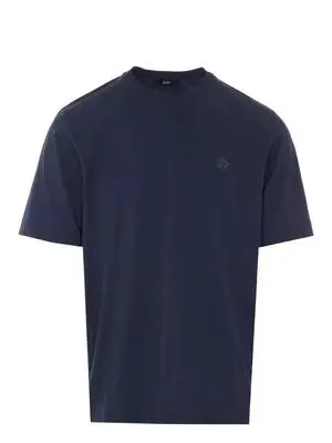 Herno Embroidered-logo Crew-neck T-shirt - Blue