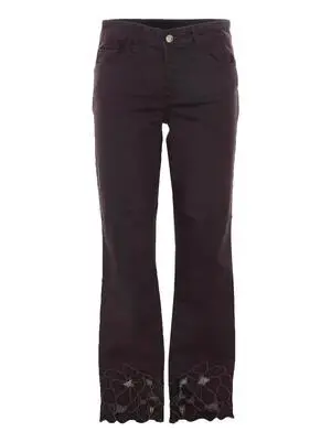 Liu Jo Floral-embroidered Trousers - Brown