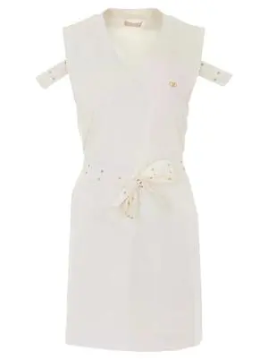 Liu Jo Logo-appliqué Midi Dress - Neutrals