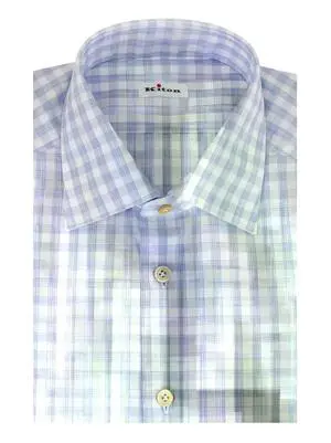 Kiton Checked Shirt - Blue