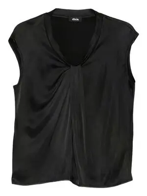Dixie Sleeveless Twist Front Blouse - Black