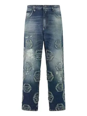 Philipp Plein Monogram Jeans - Blue