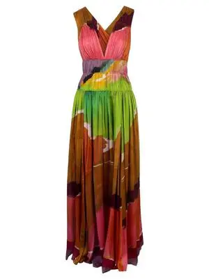 Ulla Johnson Boheme Print Maxi Dress - Orange