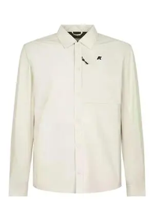 K-WAY Button-down Jacket With Logo Detail - Neutrals