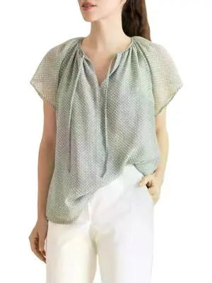 MAISON COMMON V-neck Flutter-sleeve Blouse - Green