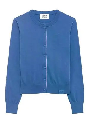 Alpha Studio Button Knitwear Cardigan Blue