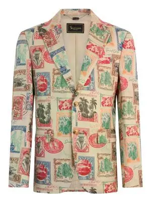 BILLIONAIRE Printed Linen Blazer - Neutrals