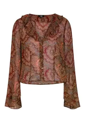 Paige Paisley Print Shirt - Red