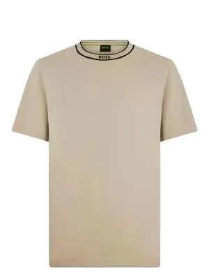 BOSS Cotton T-shirt With Logo Crew Neck - Neutrals