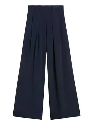 Momoni Aspen Pleated Palazzo Trousers - Blue